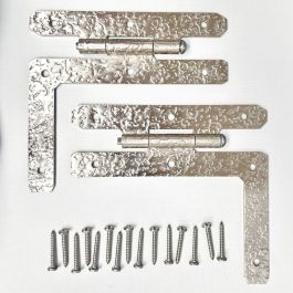 7" Flush HL Hinge Pair, Rough Nickel Finish